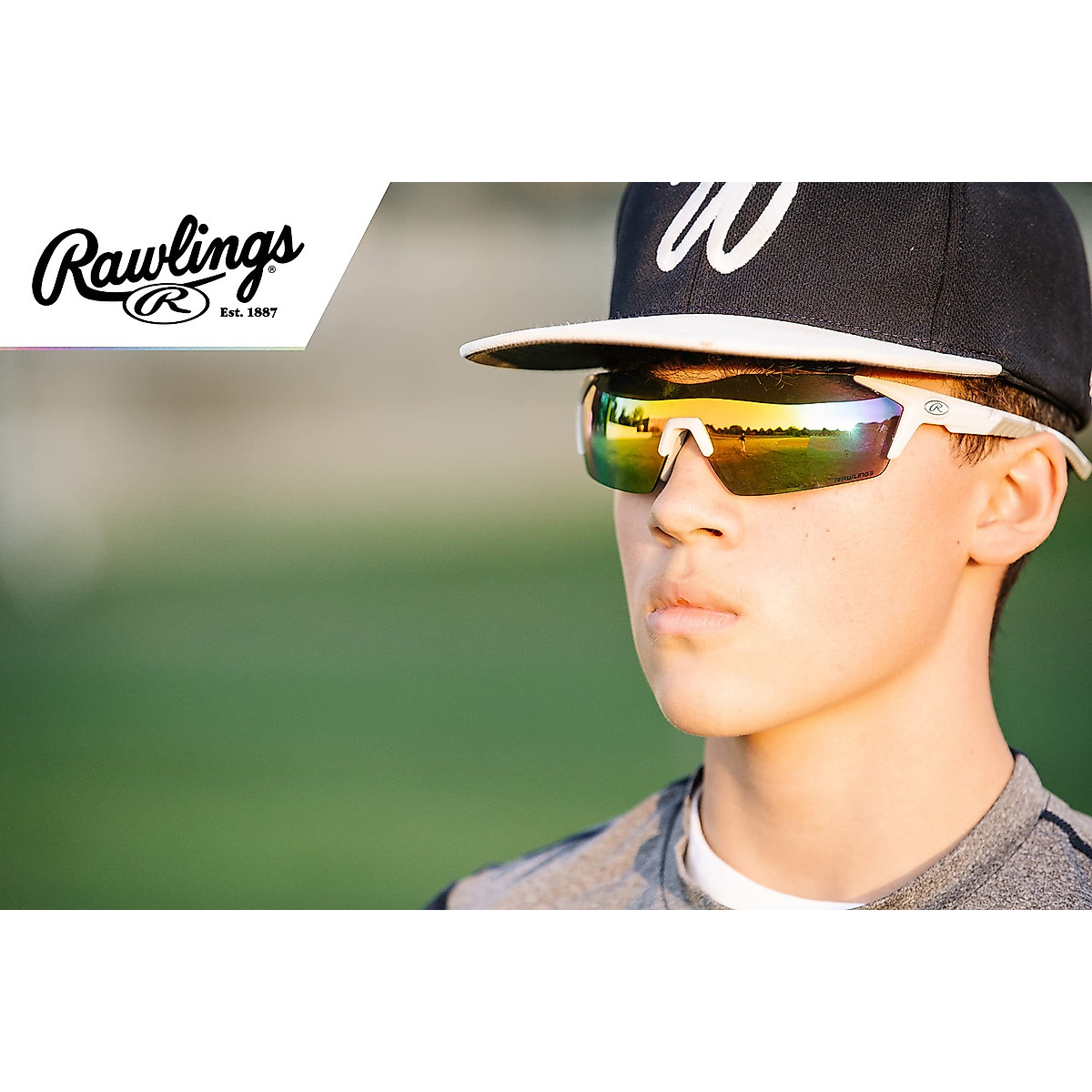 Rawlings Sporting Goods Rawlings 1801 Sunglasses White/Blue
