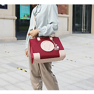 MKF Set Satchel Shoulder Bag for Women & Wristlet Wallet Purse – PU Leather Top Handle Tote Handbag Crossbody Strap