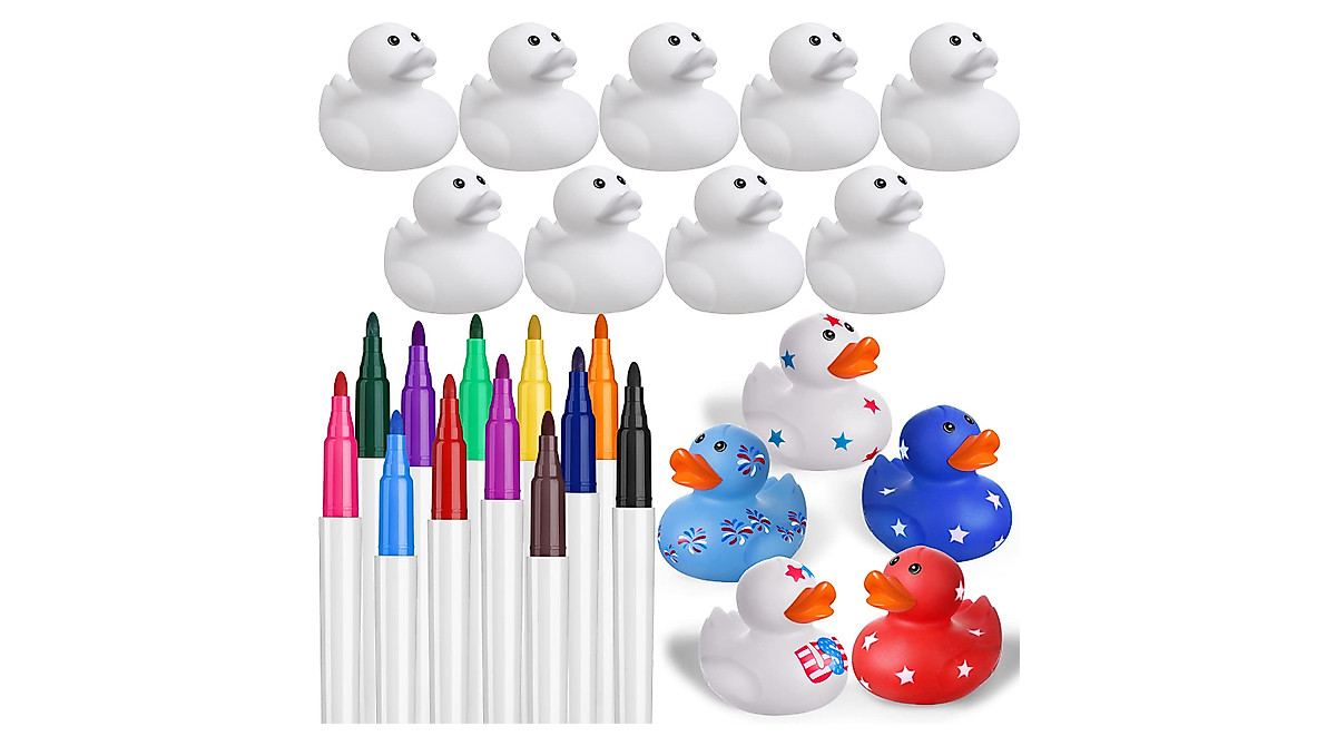 DIY Rubber Ducks Set - 12 Colorable Fun for Kids