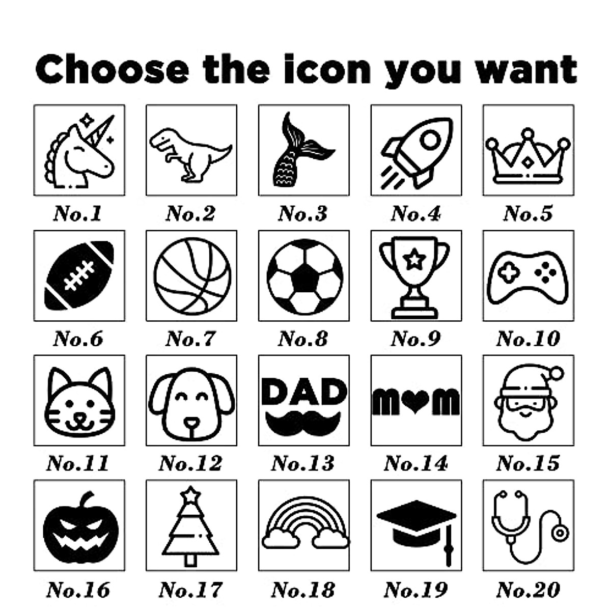 Personalized Water Bottles for Kids, 18 oz Custom Name Insulated Water Bottle With Straw, Stainless Steel Reusable Waterbottle Gifts for School Girls Boys Men Women - Icon Design