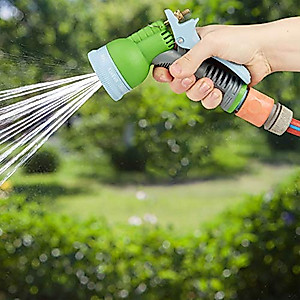 Relaxdays 10025637 Garden Pro, 8 Modes, Lockable Trigger Flow, 1/2” Connector, Hand Water Spray Gun, Multi-Coloured, Multicoloured