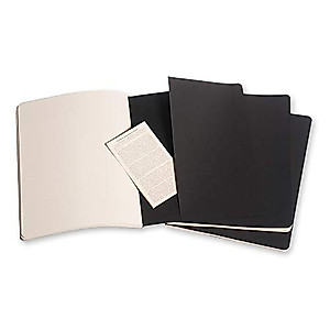 Moleskine Cahier Journal, Soft Cover, XL (7.5" x 9.5") Ruled/Lined, Black, 120 Pages (Set of 3)