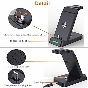 3 in 1 Charging Station for Samsung Multiple Devices, Fast Wireless Charging Dock Stand for Android Sumsung Galaxy Z Flip 4/3 Z Fold S23 S22 S20 Ultra Galaxy Watch 5/4/3 Galaxy Buds