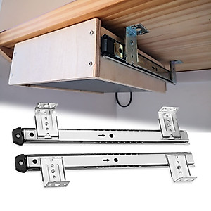 Drawer Slides for Under Desk Keyboard Shelf - 1-Pair Heavy Duty Metal Ball Bearing Slides, Smooth, Less Noise, for Computer Keyboard Tray Assembly Kit, Cabinet Drawer Rails (size : Black, Size : 14 (S