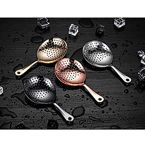 UPKOCH Stainless Steel Julep Strainer Cocktail Strainer Stainless Steel Cocktail Strainer Filter Bar Drink Strainer Utensil for Bartenders and Mixologists (Black)