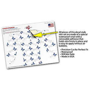 WraptorSkinz Skin Wrap compatible with Sony PS5 DualSense Controller Pastel Butterflies Blue on White (CONTROLLER NOT INCLUDED)