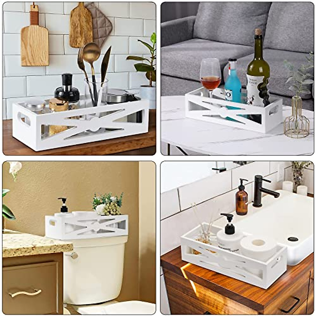 QILICHZ Bathroom Decor Box 3Pcs Toilet Paper Baskets Tank Topper Bathroom Baskets Toilet Tank Basket Tray Decorative Storage Basket Box for Bathroom