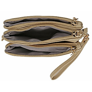 Mia K Collection Crossbody Bags for Women Handbag, PU Leather Crossover, Small Shoulder Side Wallet Gold