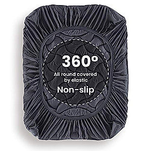 SLEEP ZONE Cooling Queen Mattress Pad, Premium Zoned Quilted Fitted Mattress Topper, Elastic Mattress Protector Cover, Machine Wash Durable, Deep Pocket 8-21 inch (Grey, Queen)