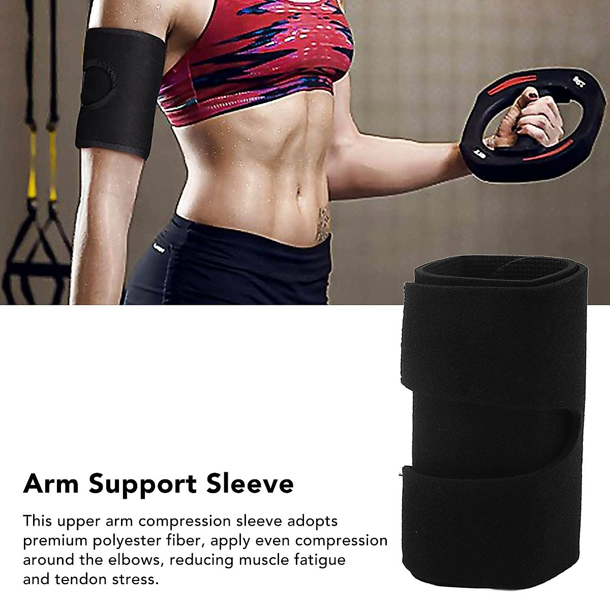 Arm Sleeve Upper Arm Trimmer, Biceps Compression Support Brace Adjustable Strap Arm Support, Sweat Arm Shaper Wrap Band for and Sports Workout