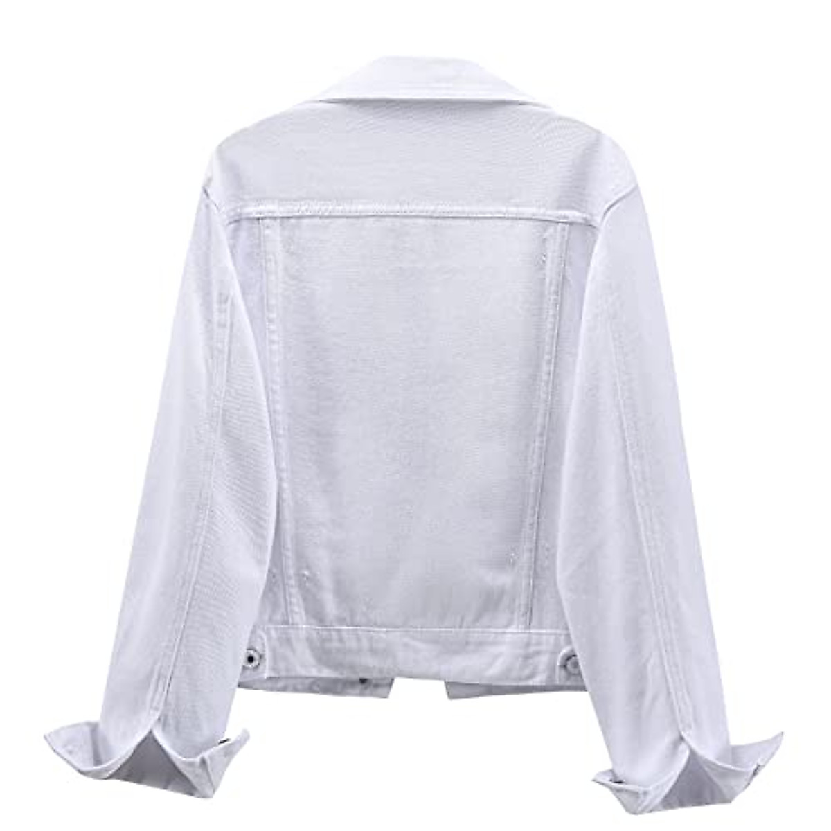 Ladyful Women's Casual Jean Jacket Distressed Ripped Denim Jacket Coat with Pockets