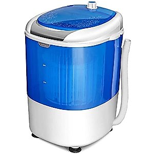 COSTWAY Portable Mini Washing Machine with Spin Dryer, Washing Capacity 5.5lbs, Electric Compact Machines Durable Design Energy Saving, Rotary Controller, Laundry Washer for Home Apartment RV, Blue