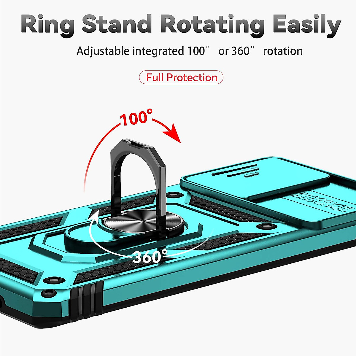 for Samsung Galaxy S20 Plus Case with Camera Lens Cover HD Screen Protector, Military-Grade Drop Tested Magnetic Ring Holder Kickstand Protective Phone Case for Samsung Galaxy S20+ Plus 5G (Mint)