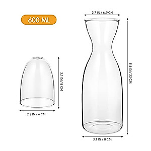 UPKOCH Water Carafe And Glass Set Clear Glass Pitcher Bottle Container Teapot Kettle With Glass Cup Lid Heat And Cold Resistant 501-600ml