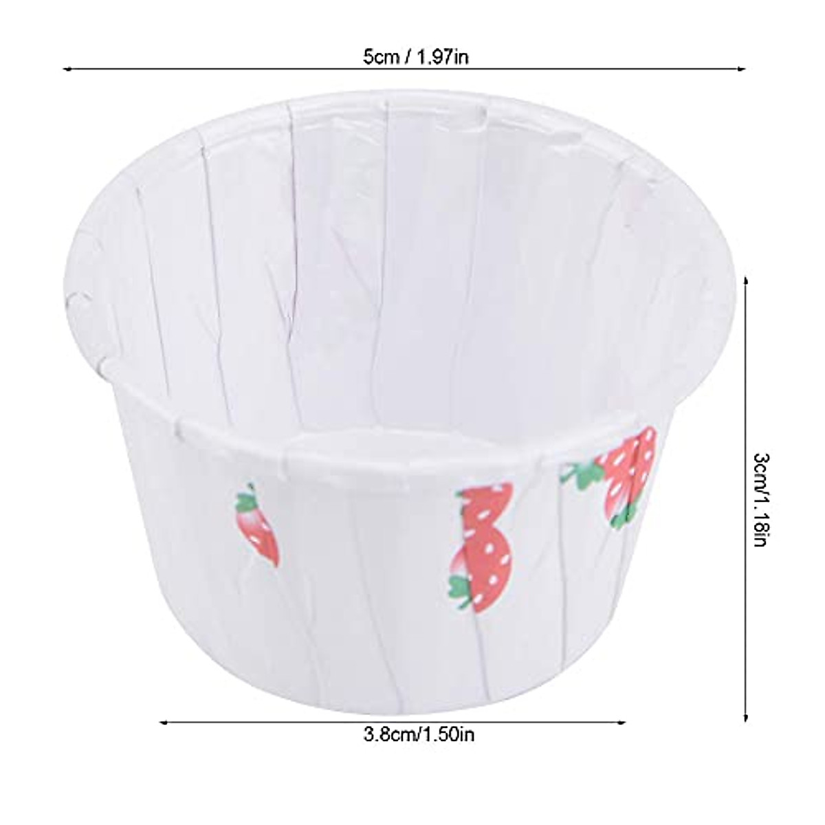 Yosoo Mini Cupcake Liners Paper Round Cake Baking Cups Strawberry Pattern Muffin Cases 100Pcs