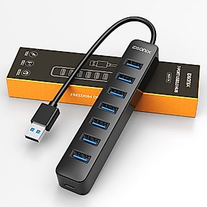 USB Hub, iDsonix USB Splitter Hub 7 Ports Portable Hub USB Hub Multi Port USB Expansion Hub Extension Extender for Laptop, iMac, Surface Pro, XPS, USB Flash Drives, Mobile HDD, Printer, Camera, etc