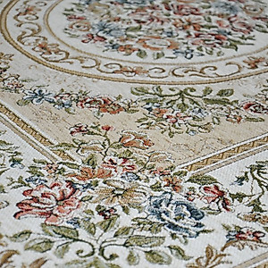 UKELER Romantic American Country Style Cotton Rugs Home Decor Collection Floral Rug Flower Garden Design Modern Accent Floor Rugs for Bedroom (31.5''x47.2'', Beige Garden)