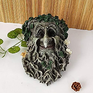 YLSMILE Tree Faces Decor Outdoor Green Man Head Planter Yard Art for Gnomes Garden Decorations Gifts for Gardeners Men