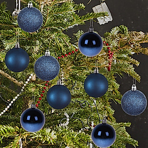 30ct Christmas Ball Ornaments, 2.36" Shatterproof Halloween Tree Decorations, Perfect Hanging Ball for Indoor/Outdoor Holiday Party Decor (Dark Blue)