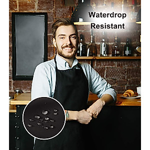 Hi loyaya Bib Black Apron for Women Men Adult Chef, 12 Pack Kitchen Aprons Bulk with Pockets for Cooking Baking Painting (12, Black)