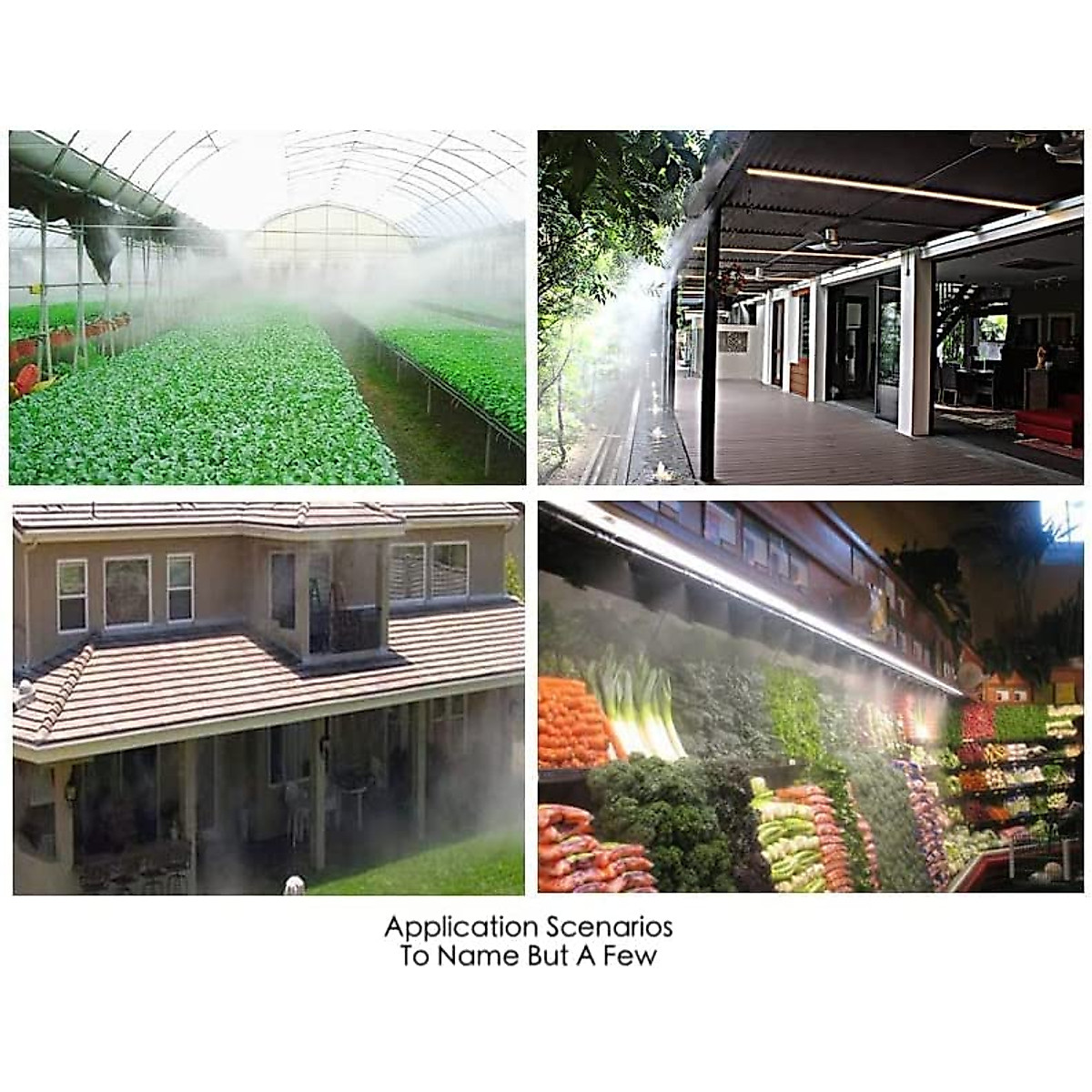 Misting Cooling System 82ft Outdoor Misting Line 25m with 21 Brass Mist Nozzles 3/4" Brass Adapter for Patio Misting System Pre-Assembled Outdoor Mister for Garden Greenhouse Trampoline Playground