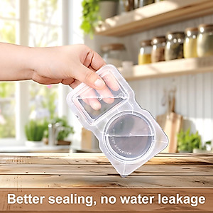 NQEUEPN 20pcs Double Condiment Containers, Square & Round Condiment Containers with Lids 2 Compartment Snack Containers Double Sauce Containers for Camping Travel, Easy to Clean