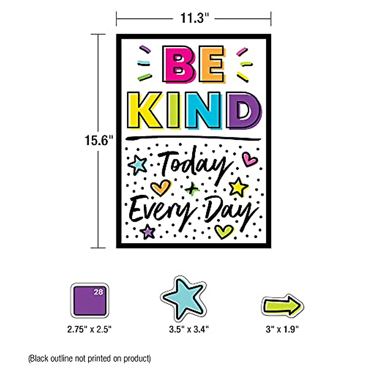 129 Pcs. Carson Dellosa Kind Vibes Calendar Bulletin Board Set, Colorful Bulletin Board Calendar Classroom Décor with Motivational Mini Posters, Numbers, Holidays and Birthdays