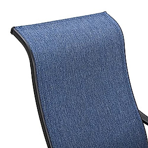 LOKATSE HOME Dining Chairs with High Backrest Outdoor Metal Furniture for Garden Patio Pool Yard, Blue