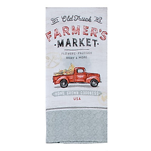 Kay Dee Designs Farm Market 4 Piece Red Truck Kitchen Linen Bundle, 2 Towels and 2 Grabber Mitts