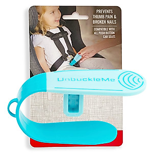 UnbuckleMe Car Seat Buckle Release Tool - Easy Opener Aid for Arthritis, Long Nails, Older Kids - Button pusher for infant, toddler, convertible 5 pt harness car seats - As Seen on Shark Tank (Aqua)