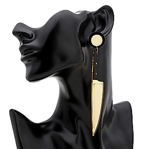 Exaggerated Hip Hop Earrings For Women Jewelry Gold Long Knife Earrings Simulation Acrylic Punk Ear Accessories (Long Knife Earrings(Gold))