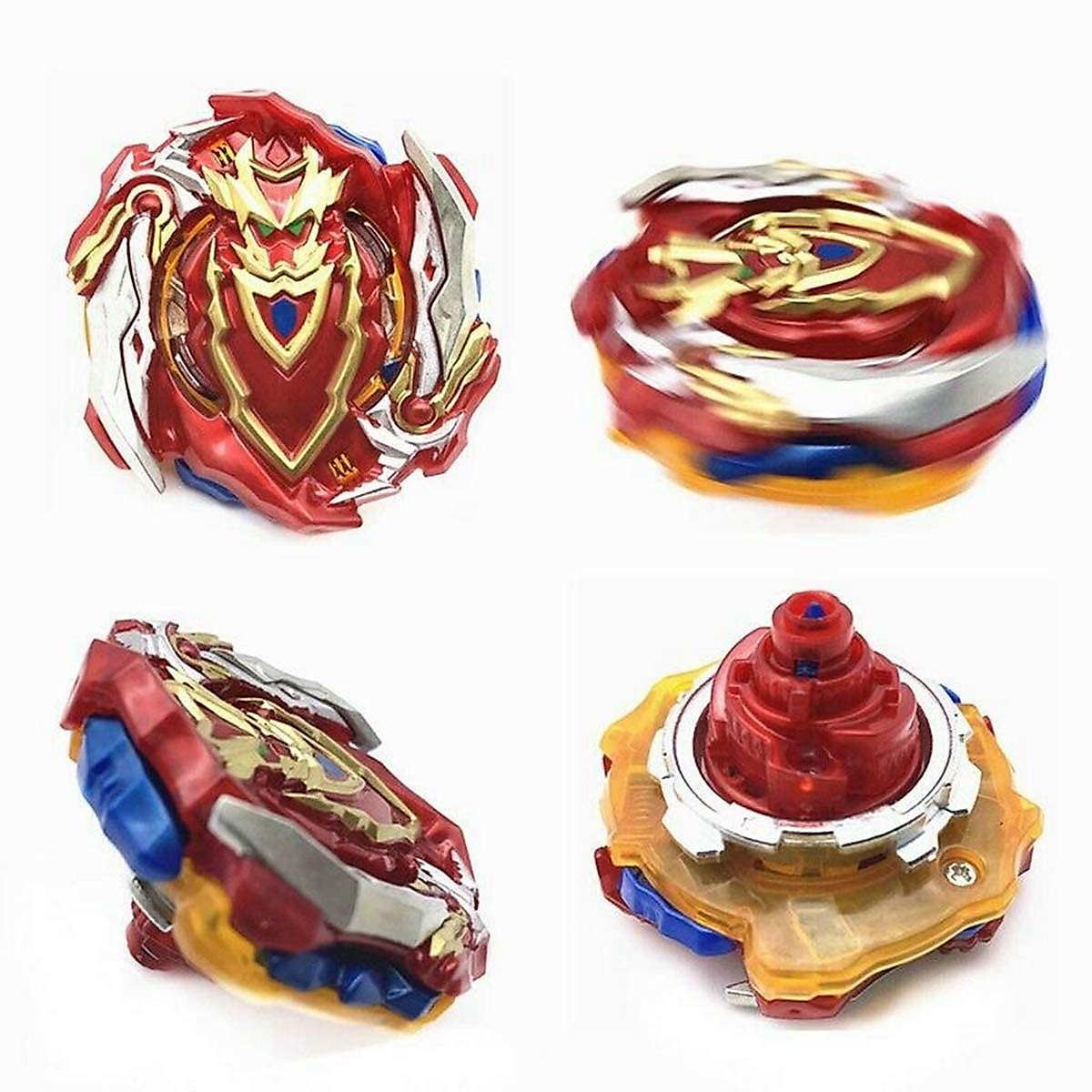 Bey Battle Burst Blade Evolution B-129 Booster Cho-Z Achilles.00.Dm Red Sparking Left & Right Launcher Handle Starter Set Gaming Battling Top Turbo GT God Bay Lr Bey launcher Spinning Toy Gift for Boy