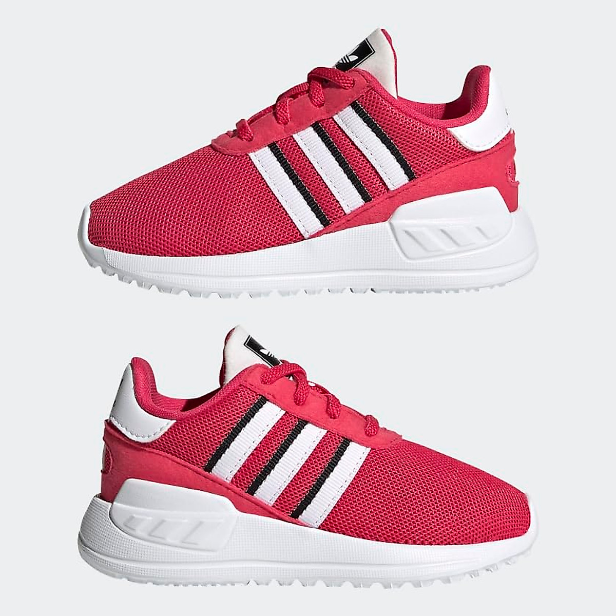 adidas Originals Kids' LA Trainer Lite Elastic Sneaker, Power Pink/White/Black, 4k US