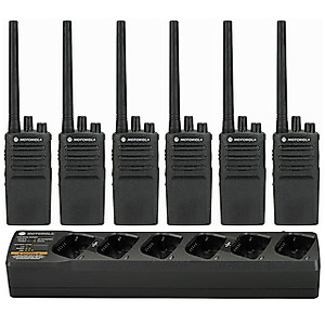 Motorola 6 RMV2080 - VHF 2 Watt 8 Channel Radios & 1 PMLN6384 6 Radio Charger(Black)