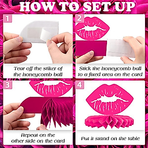 Pink Girls Birthday Decorations, Hot Pink Girls Bachelorette Party Honeycomb Centerpieces Disco Decoration,Table Topper for Doll Theme Party Western Cowgirl Bridal Shower Party Supplies (Pink Girl)