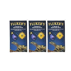 Fluker's 3 Pack of Black Nightlight Bulbs for Reptiles, 100 watt