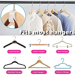 50Pcs Clothes Hanger Connector Hooks, Hanger Extender Clips Clothes Hangers for Heavy Duty Space Saving Cascading Connection Hooks for Clothes Closet (White)