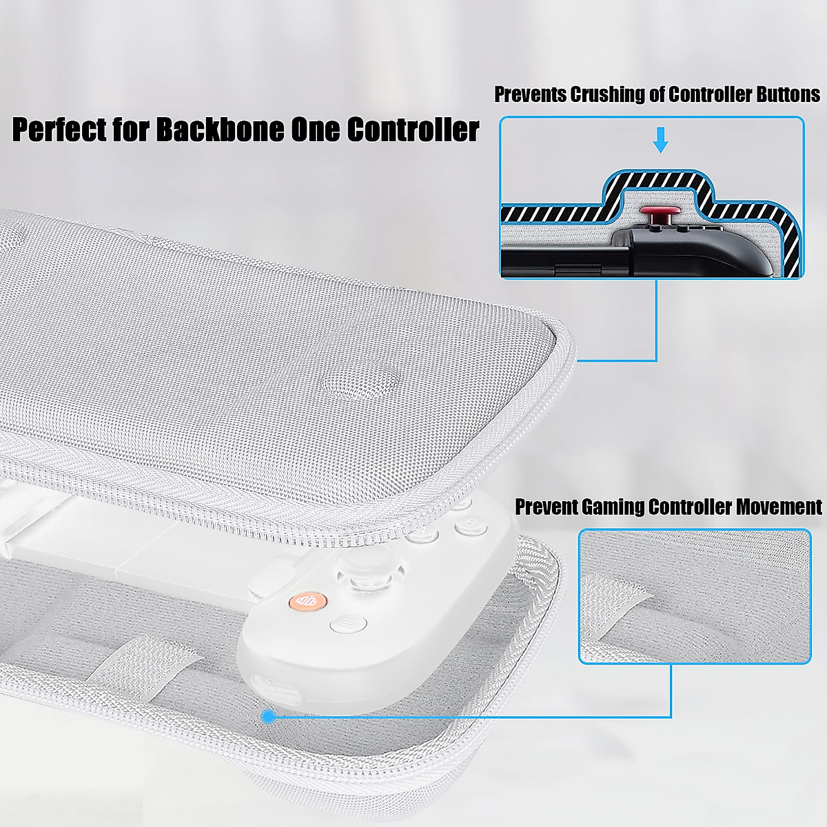 Aenllosi Hard Storage Case Replacement for Backbone One Mobile Gaming Controller (White,Case Only)