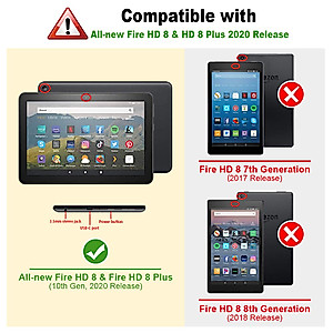 Fintie Case for All-New Amazon Fire HD 8 and Fire HD 8 Plus Tablet (10th Generation, 2020 Release) - [Flex Stand] Premium Vegan Leather Multi-Angle Folio Cover with Auto Sleep Wake, Shades of Blue