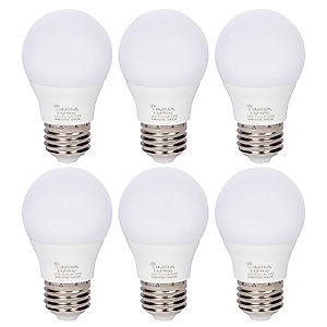 Simba Lighting LED A15 Refrigerator Light Bulbs (6-Pack) 4W 40W Replacement Small for Appliances, Freezers, Ceiling Fans, 120V, E26 Standard Medium Base, Frosted Cover, Not Dimmable, 3000K Soft White