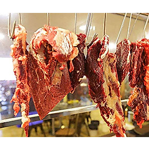 4pcs 10inch 8mm Thick Meat Hooks +4pcs 6inch 3mm S-Hook,Alele Stainless Steel Butcher Hook for Hanging Pork Belly or Beef