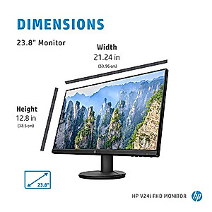 HP V24i FHD Monitor | 23.8-inch Diagonal Full HD Computer Monitor with IPS Panel and 3-Sided Micro Edge Design | Low Blue Light Screen with HDMI and VGA Ports | (9RV15AA#ABA) (Renewed)