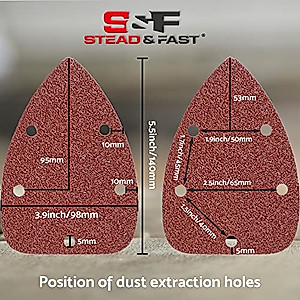 S&F STEAD & FAST Mouse Sander Sandpaper 70pcs, 40 60 80 100 150 240 320 Grit Mouse Sander Pads, Ryobi Sander Replacement Pad for Detail Mouse Sander, Ryobi Sanding Pads Sand Paper with Tack Cloth