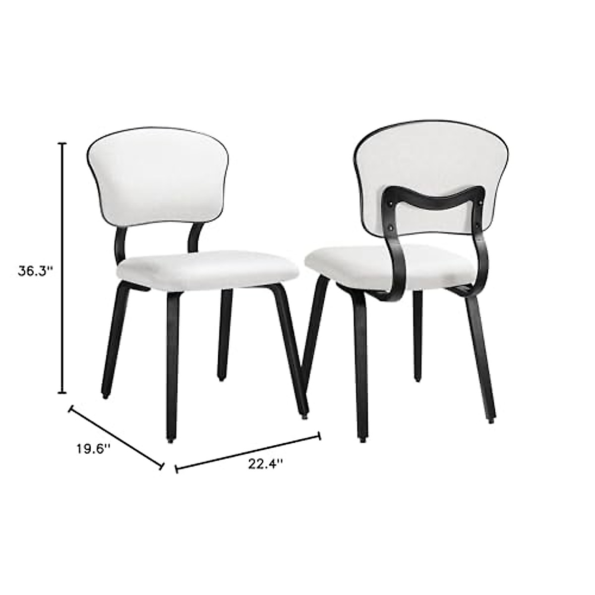 Tatub Dining Chairs Set of 2, Mid Century Modern Kitchen Chairs, Upholstered Dining Room Chairs with Soild Wood Legs for Kitchen Living Room Study Room (Beige)