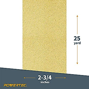 POWERTEC 4RA1115 Longboard Continuous Roll 2-3/4” by 25 Yard Sanding Paper, Gold 150 Grit Aluminum Oxide Abrasive Adhesive Backed Sandpaper for Woodworking