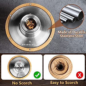 Maurolet Cocktail Smoker Kit with 4 Natural Wood Chips - Premium Non-Scorching Stainless Steel Smoke Infuser - Whiskey & Bourbon Old Fashioned Smoking Kit - Oak, Hickory, Cherry and Apple Flavours