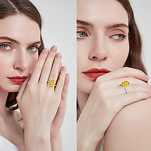 MAKA PAKA JEWELRY Customized Moissanite Rings for Women I 1 2 3 4 5 6 7 8 9 10 Carat Solitaire Engagement Ring I Lab Created Halo Diamond Wedding Rings in Pear Princess Emerald Oval Cluster Round cut