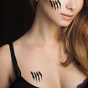 Dopetattoo 6 Sheets Fake Tattoos Beast Claw tattoo Marl Scratches Tiger or Animal Paw Nails Marks Wild Cats Temporary Tattoos Suitable for Adult Women Men for Children Boys and Girls