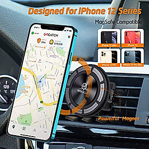 WixGear Magnetic Phone Car Mount, Universal Air Vent Magnetic Phone Car Mount Phone Holder, Compatible with iPhone 12 and with All Cell Phones, iPhone 12 Car Mount