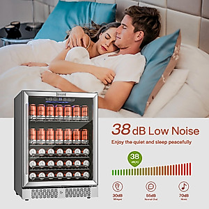 Empava Beverage Refrigerator Mini Glass Door Drink Fridge Cool Your Soda Beer to 37F for Kitchen, Office or Bar, Silver